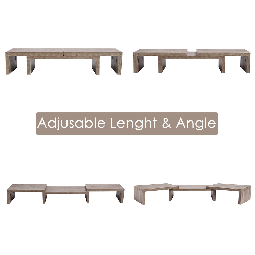 SUPERJARE Adjustable Monitor Stand, Cream Gray - 80306H